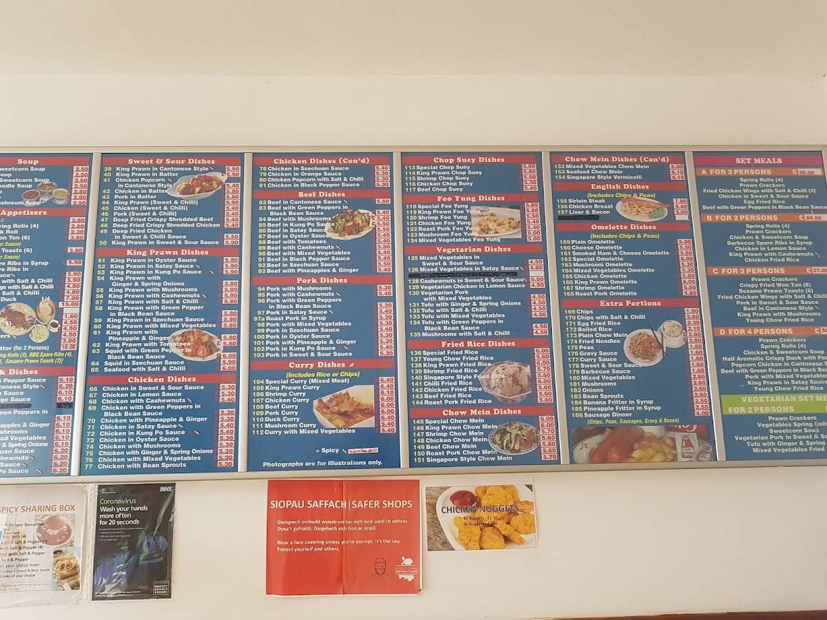 Menu at Elegant Chinese Takeaway fast food, Menai Bridge
