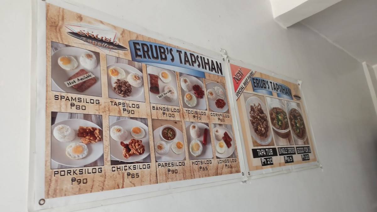 Menu at Erub's Tapsihan / Tapsilogan restaurant, Tanza