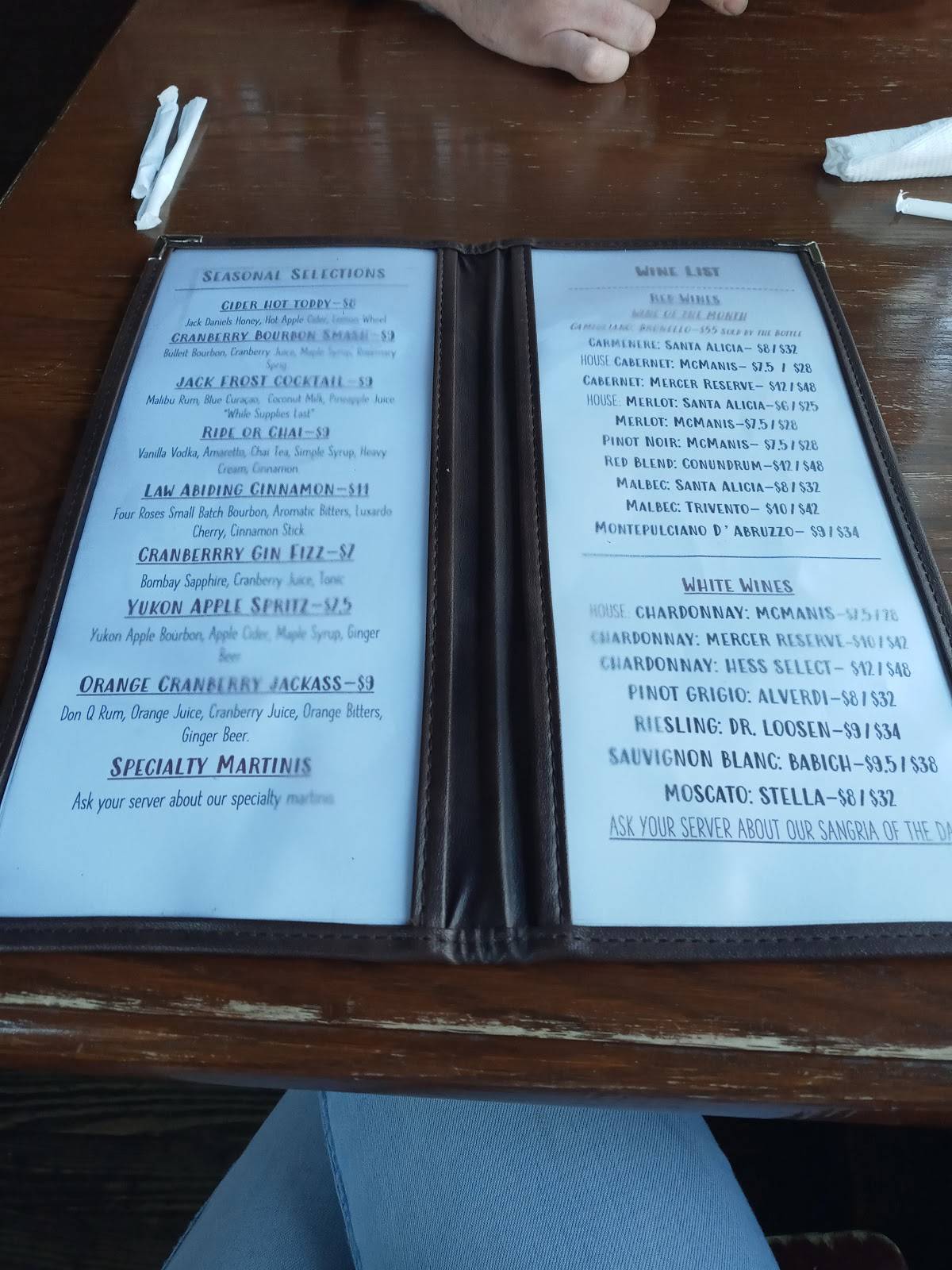 Menu at Café Arazu restaurant, Newburgh