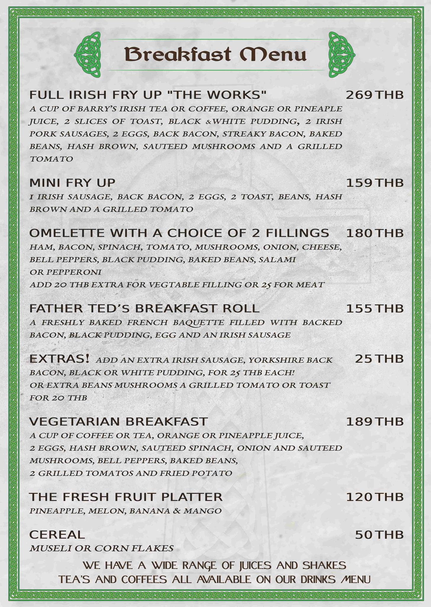 Menu at FATHER TED'S IRISH PUB & STEAKHOUSE, Hua Hin