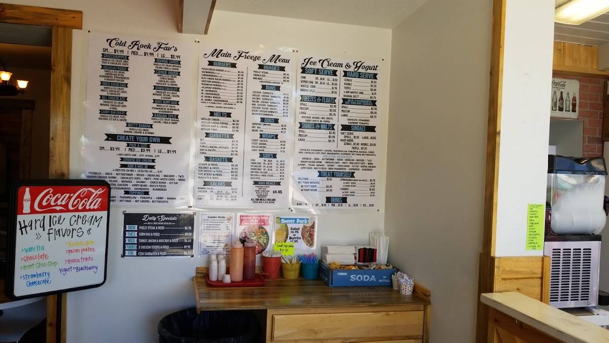 Menu at Main Freeze fast food, Gunnison