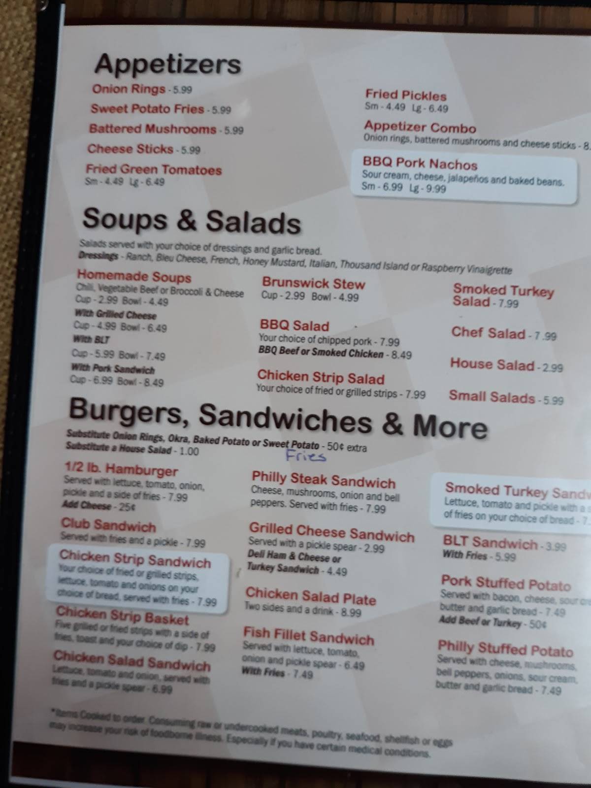 Menu at Fat Boy's Backyard BBQ & More, Sylvester