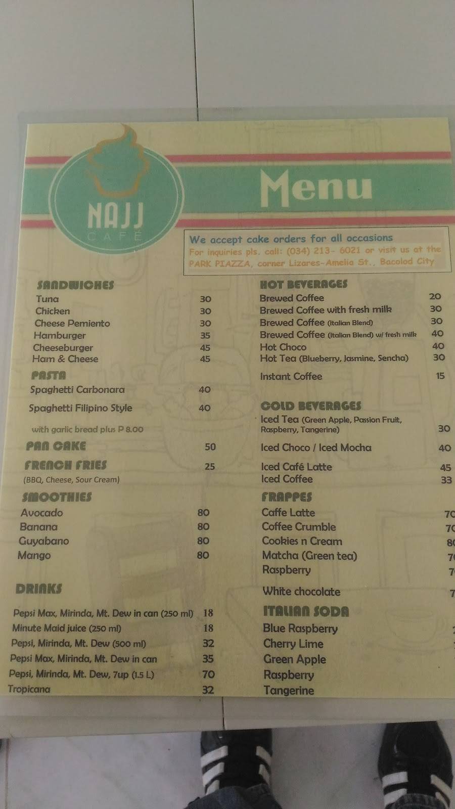 Menu at Fifty-one Cafe, Bacolod