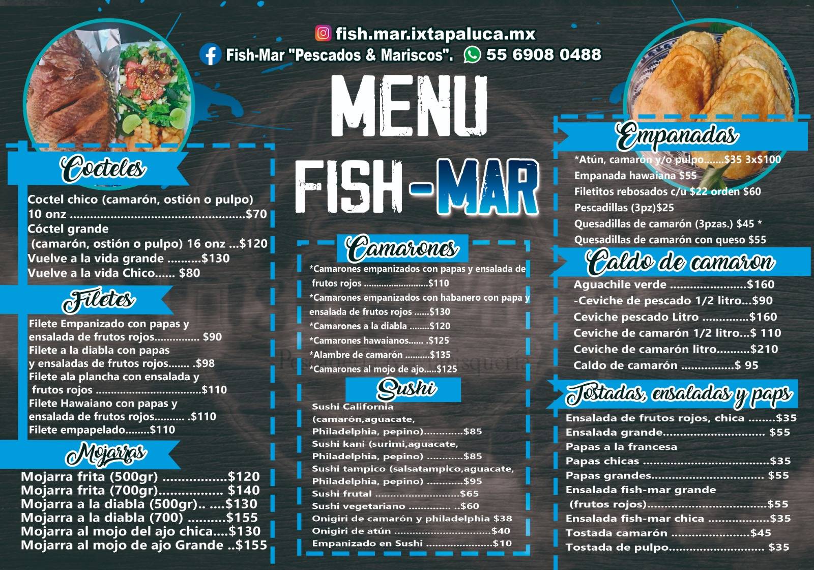 Menu at Fish-Mar restaurant, Ixtapaluca