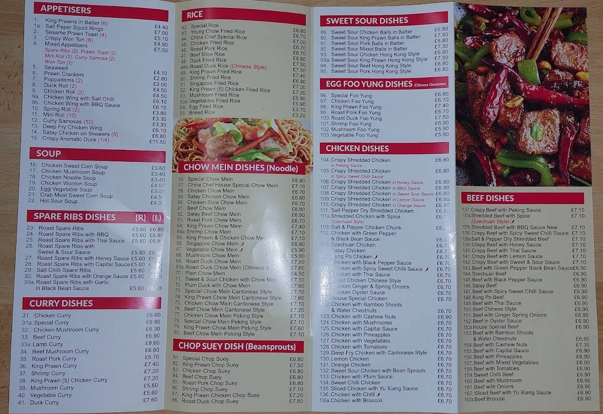 Menu at China Chef fast food, Fishguard