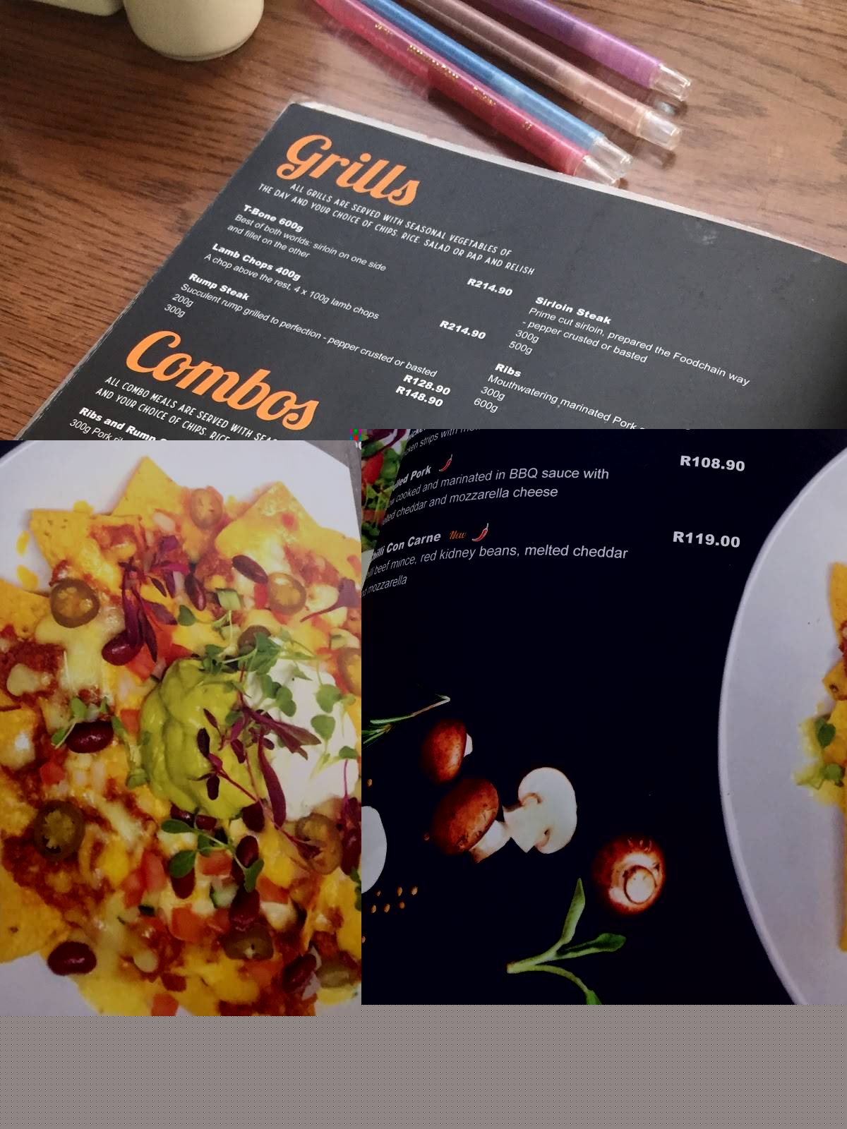 Menu at Foodchain restaurant, Pretoria, Menlyn Park