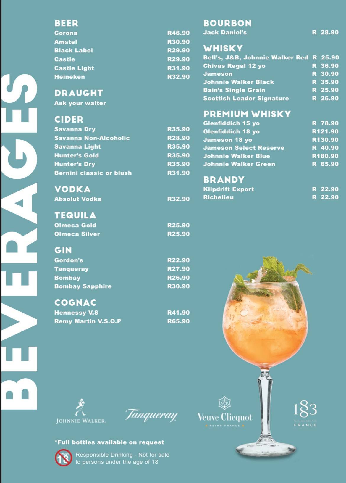 Menu at FoodChain Restaurants, Pretoria, Kolonnade Shopping Centre