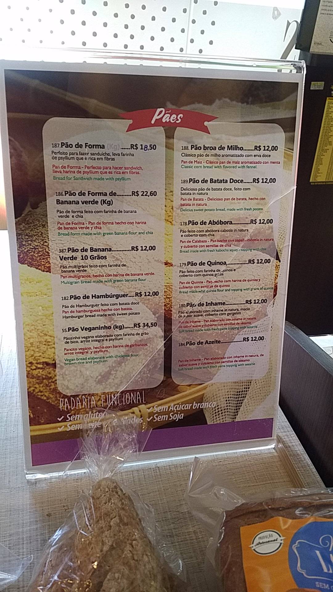 Carta de Miss Laura Cafeteria e Gastronomia Sem Glúten e Lácteos, Foz ...
