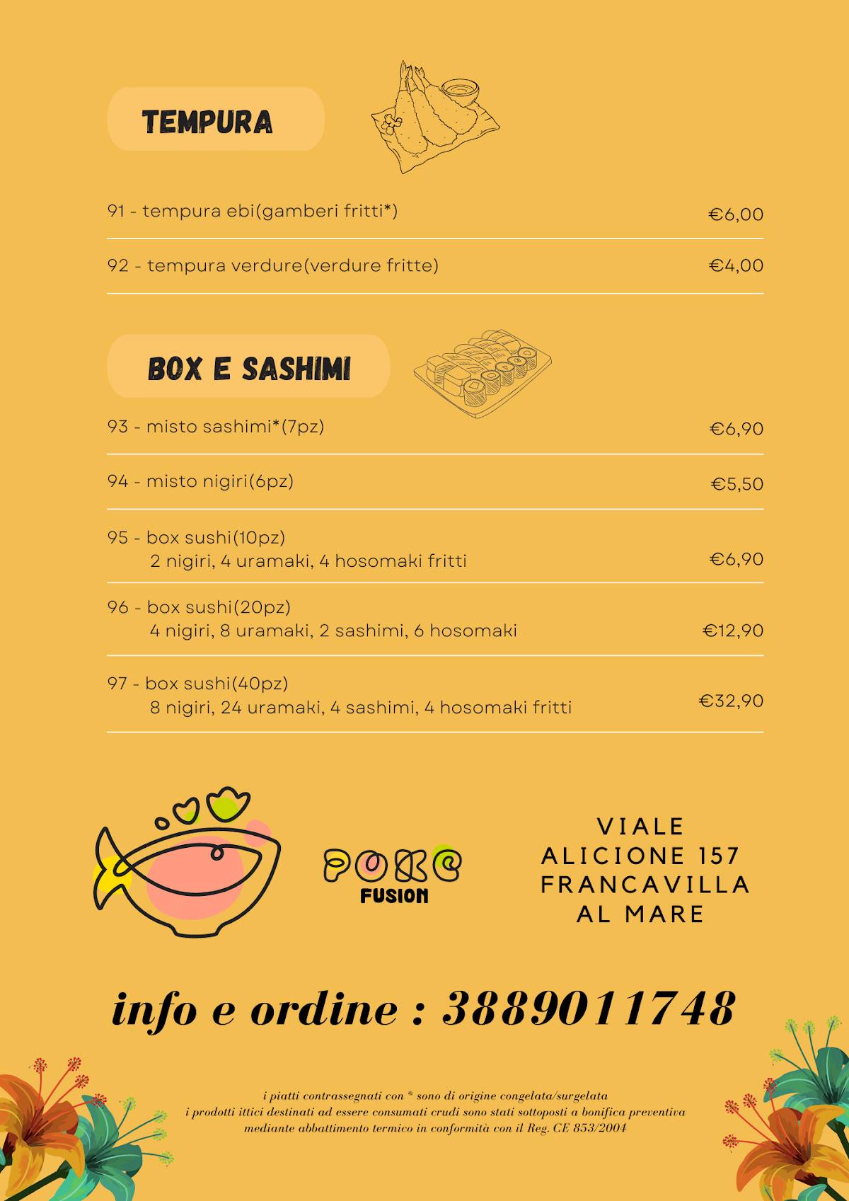 Speisekarte von Poke Fusion restaurant, Francavilla al Mare