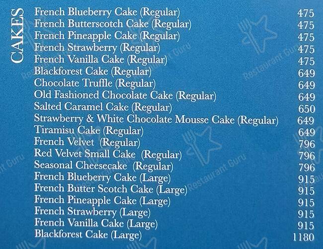 Menu at French Loaf Bakery and Cake Shop TTK Nagar Alwarpet, Chennai ...
