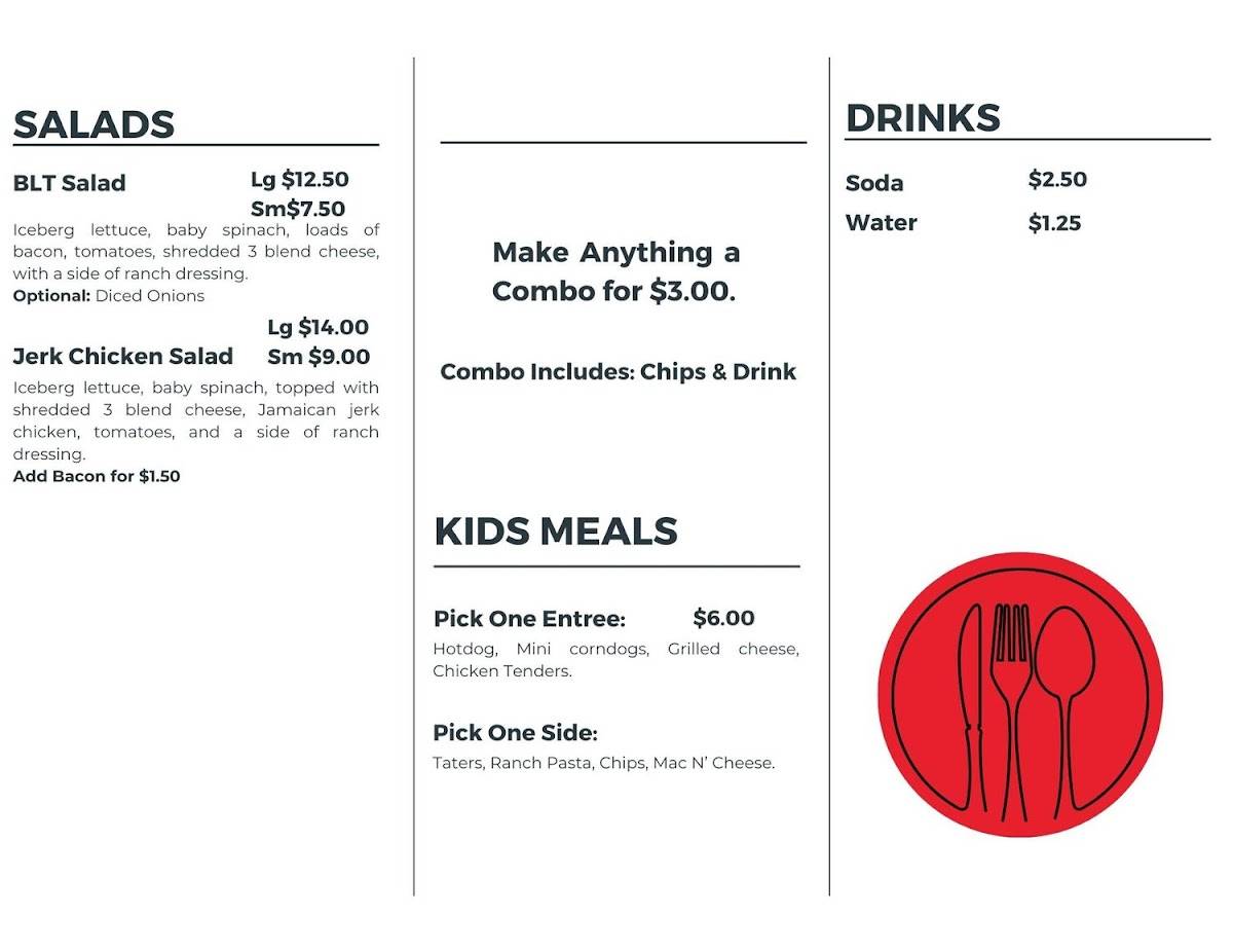 Menu at Get it on a Bun at BOOTYS restaurant, New Albany
