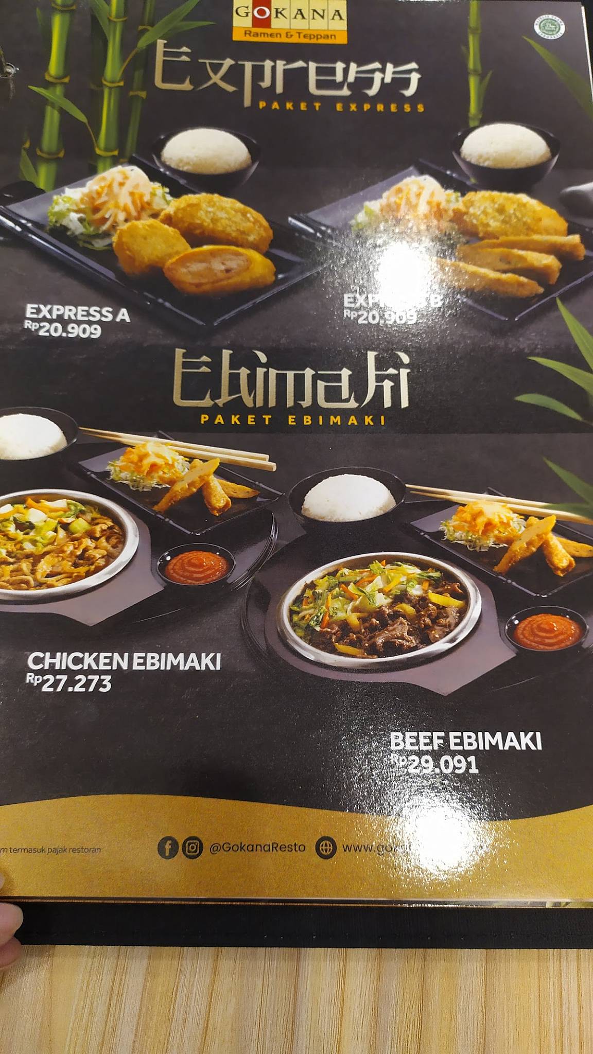 Menu at Gokana Ramen And Teppan restaurant, Tegal, Pacific Mall
