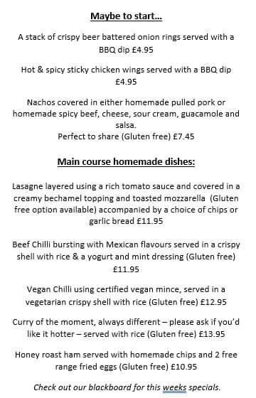 Menu at The Black Horse pub & bar, Surfleet