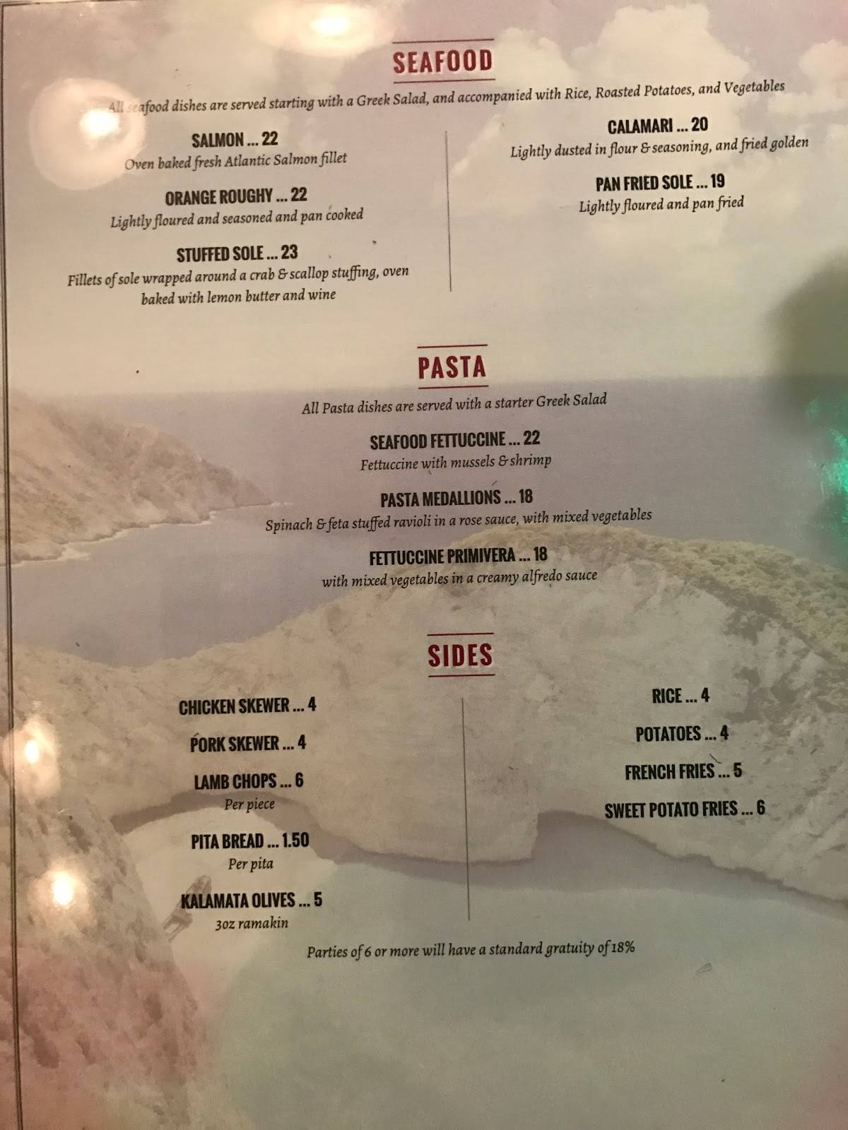 Menu at Greek Tycoon Restaurant, Whitby