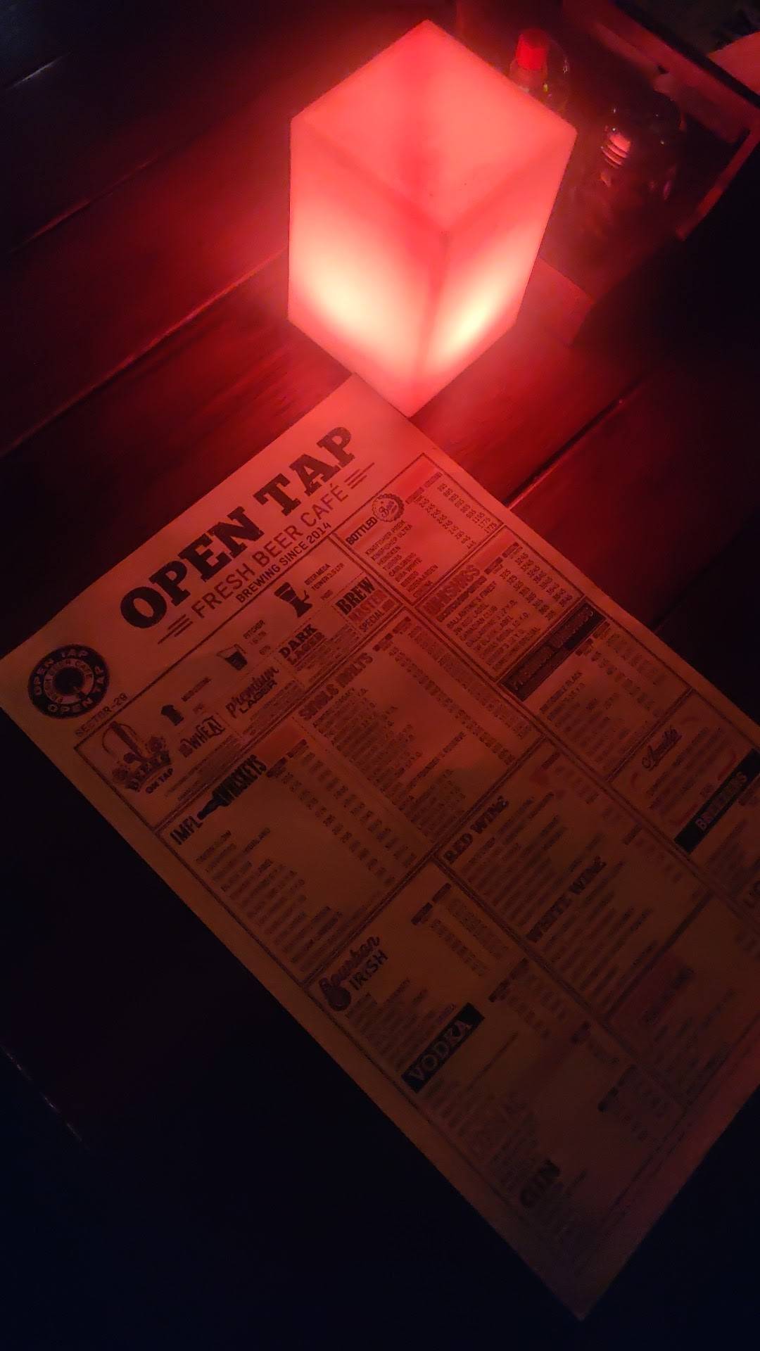 Menu at Open Tap Sector 29, Gurugram