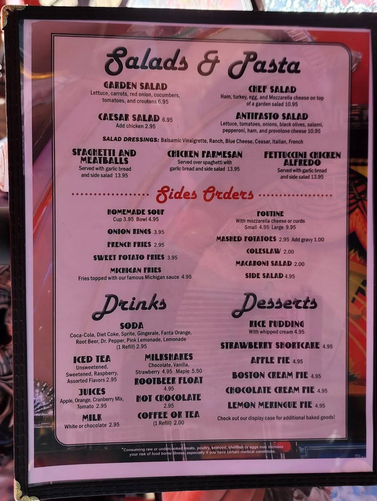 Menu at Gus' Red Hots restaurant, Plattsburgh
