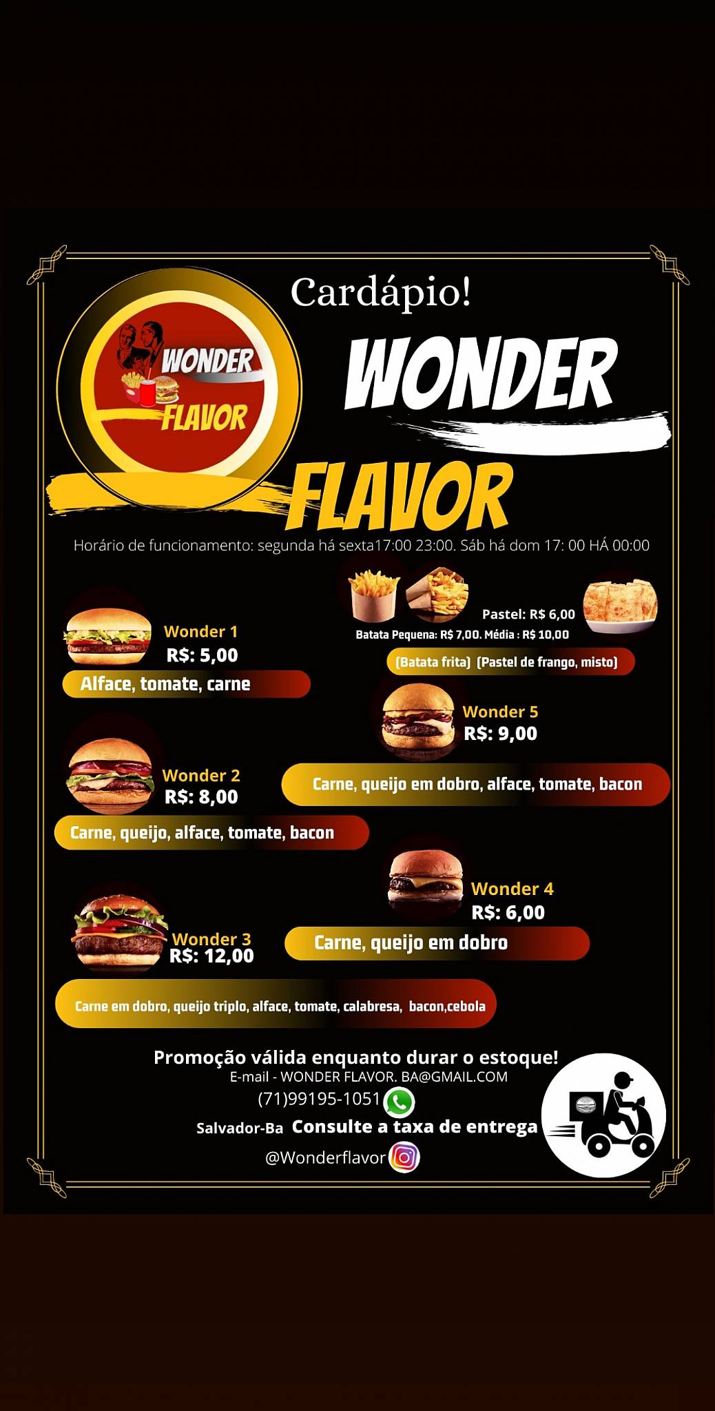 Menu em Hambúrgueria Wonder Flavor restaurante, Salvador