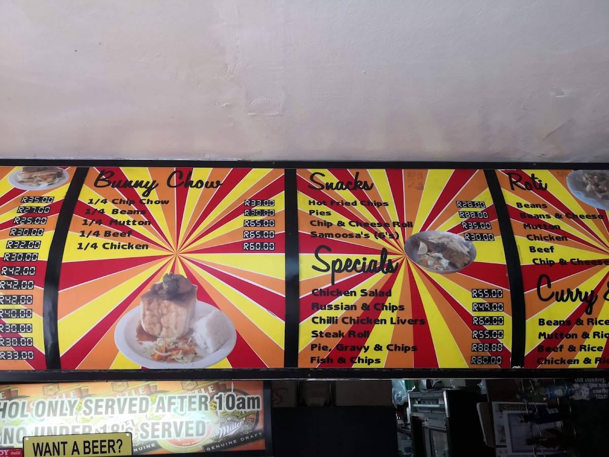 Menu at Happy Chappy pub & bar, Durban, Mangrove Beach Center