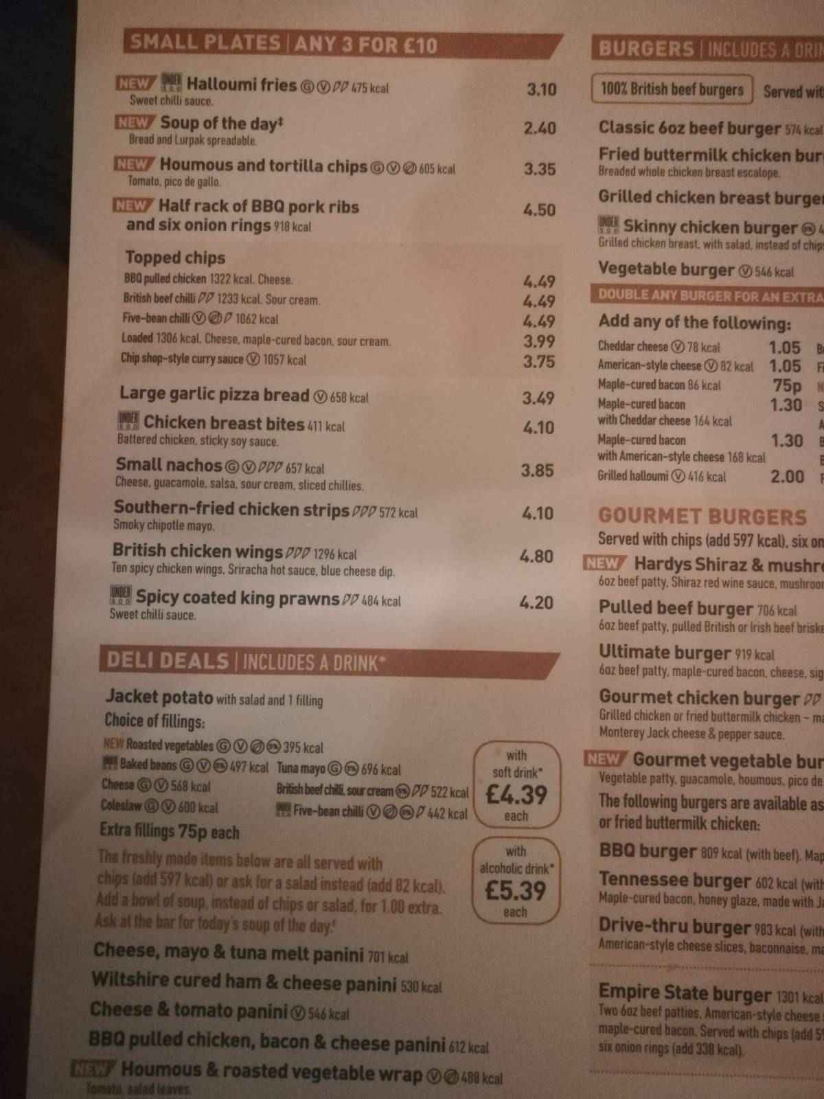 Menu at Harpsfield Hall - JD Wetherspoon pub & bar, Hatfield, 13a ...