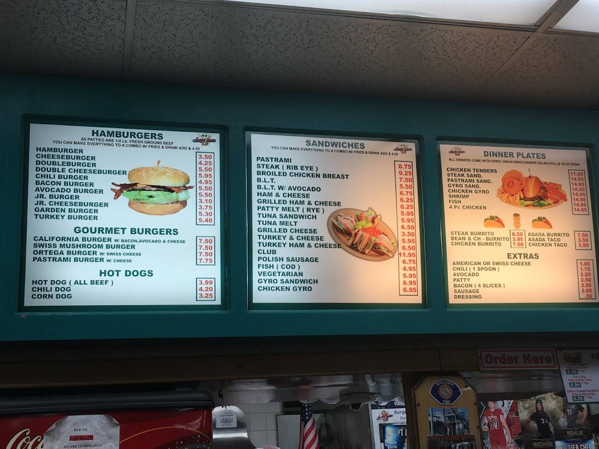 Menu at Burgertown USA restaurant, Redlands, 222 E Redlands Blvd