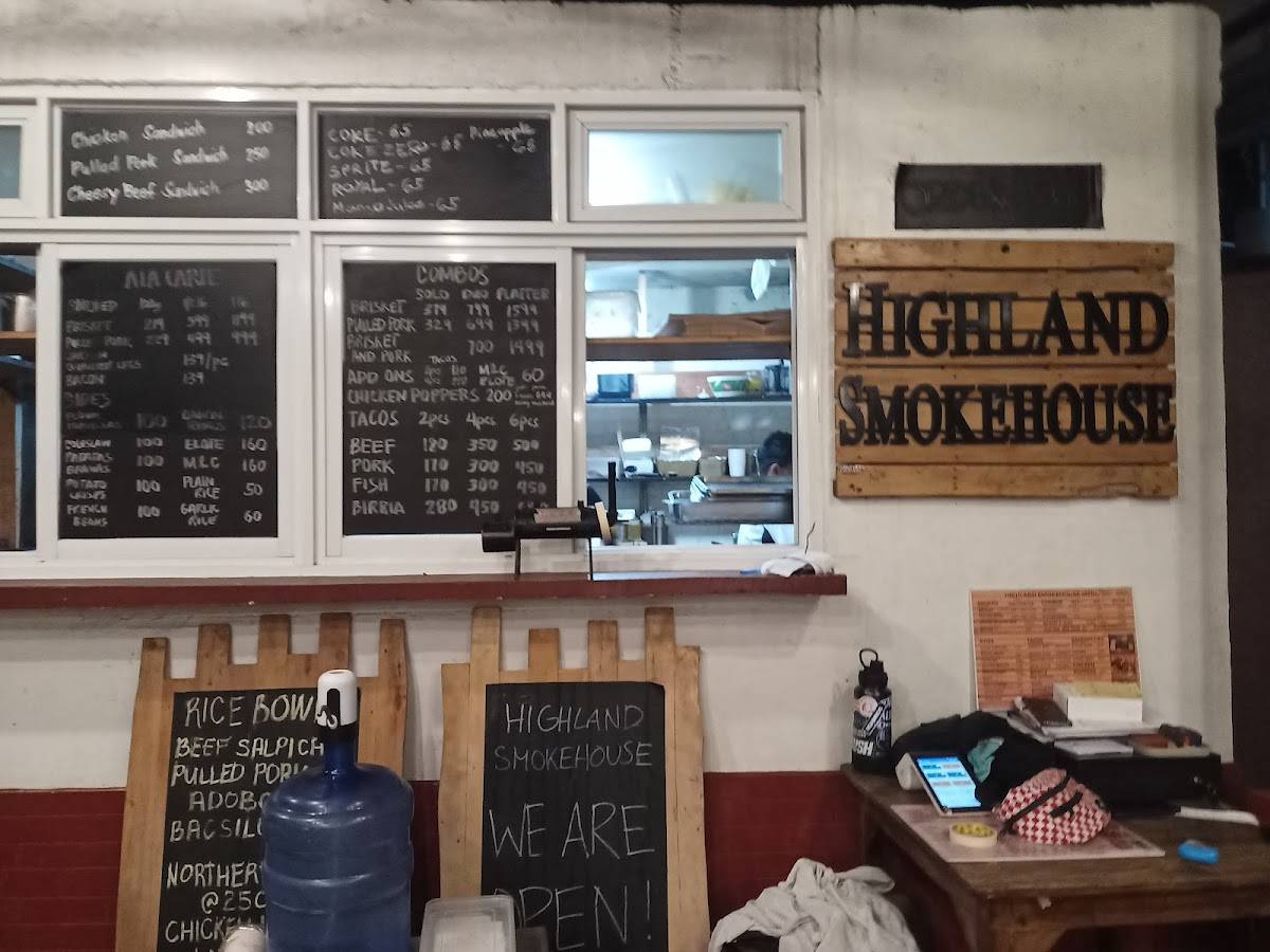 Menu at Highland Smokehouse restaurant, Baguio