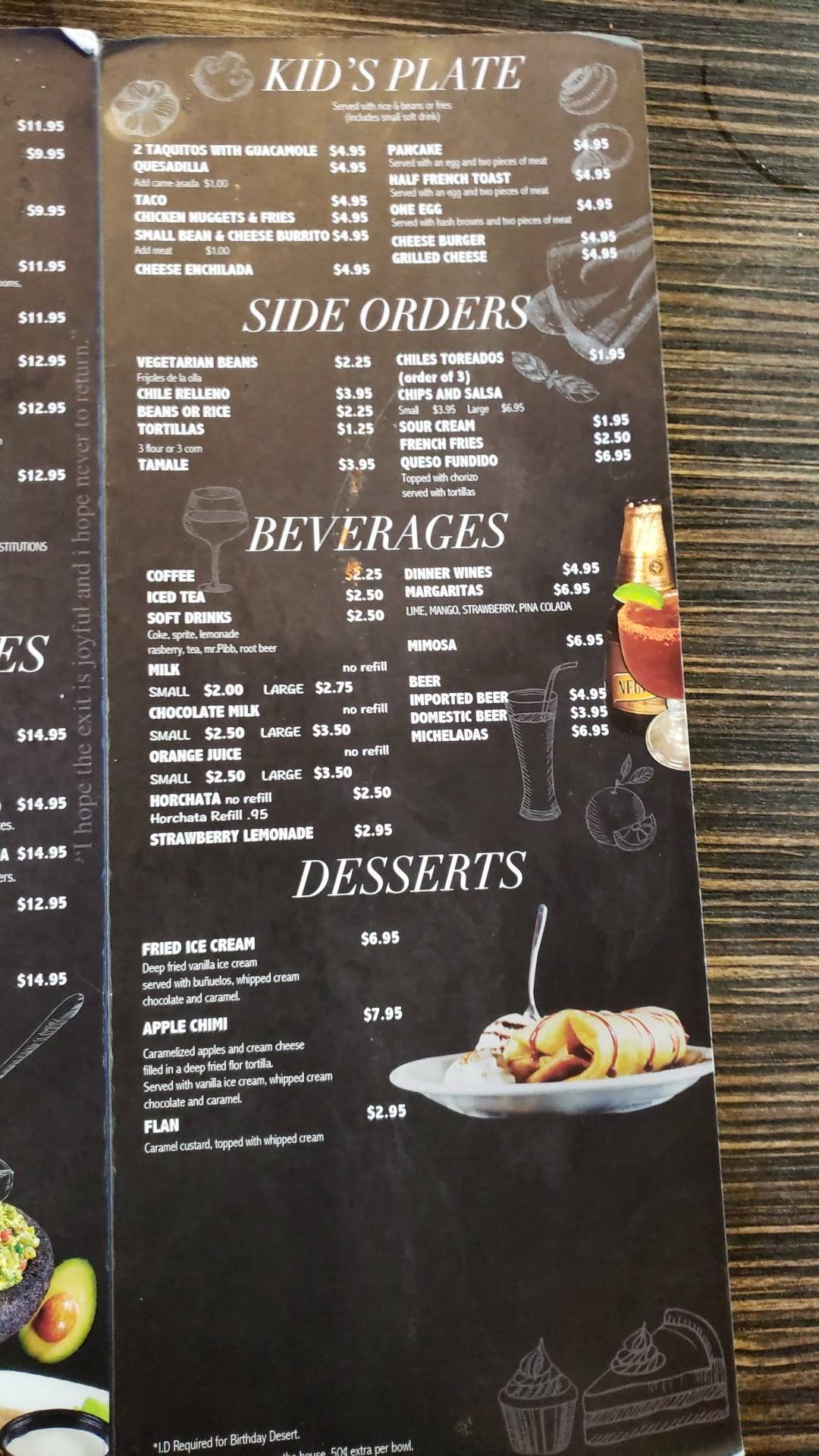 Menu at Taco Joe's Mexican Restaurant, Highland, Highland Ave