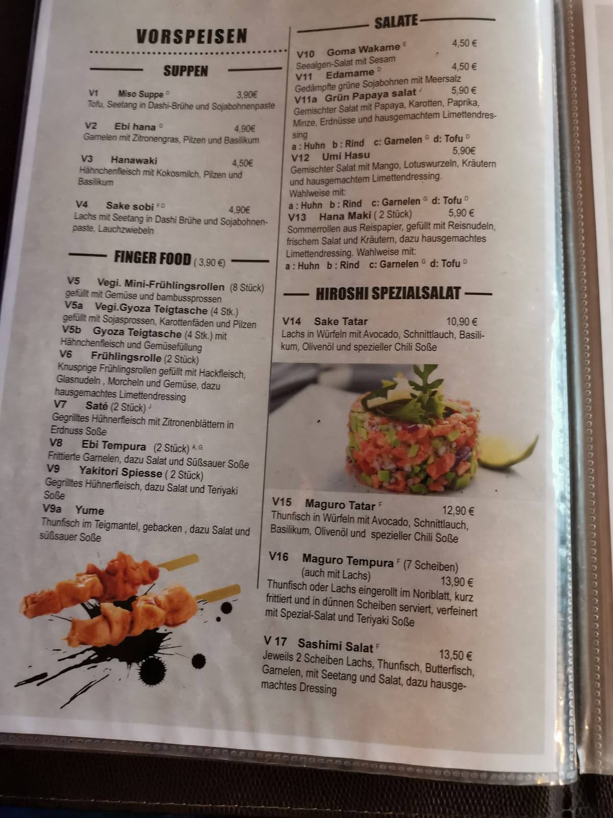 Speisekarte von Hiroshi Sushi & Ramen restaurant, Dresden