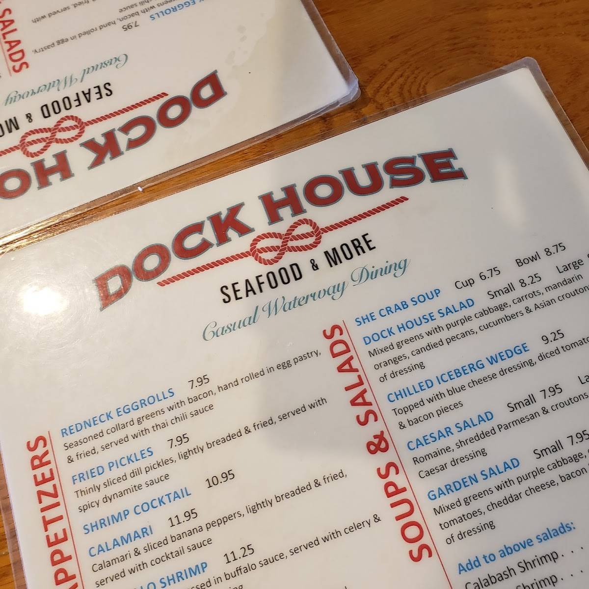 Menu at Dock House Seafood & More restaurant, Holden Beach