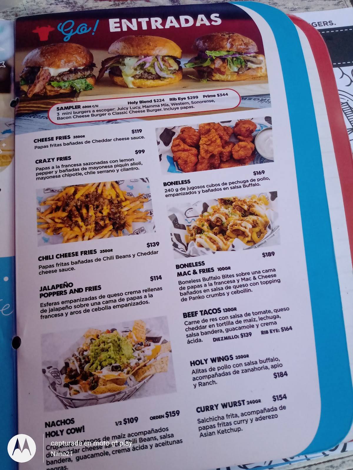 Menu at Holy Cow! Burger & Beer Joint - Linda Vista restaurant ...