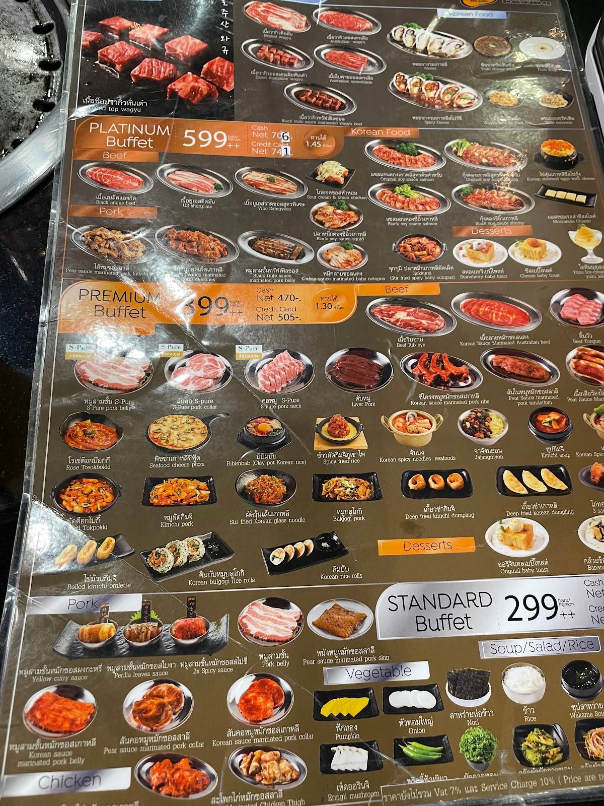 Carta del restaurante Hongdae Buffet Future Park Rangsit, Rangsit