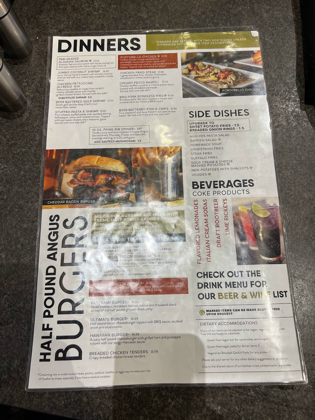 Menu at Hug-Hes Cafe, Centerville