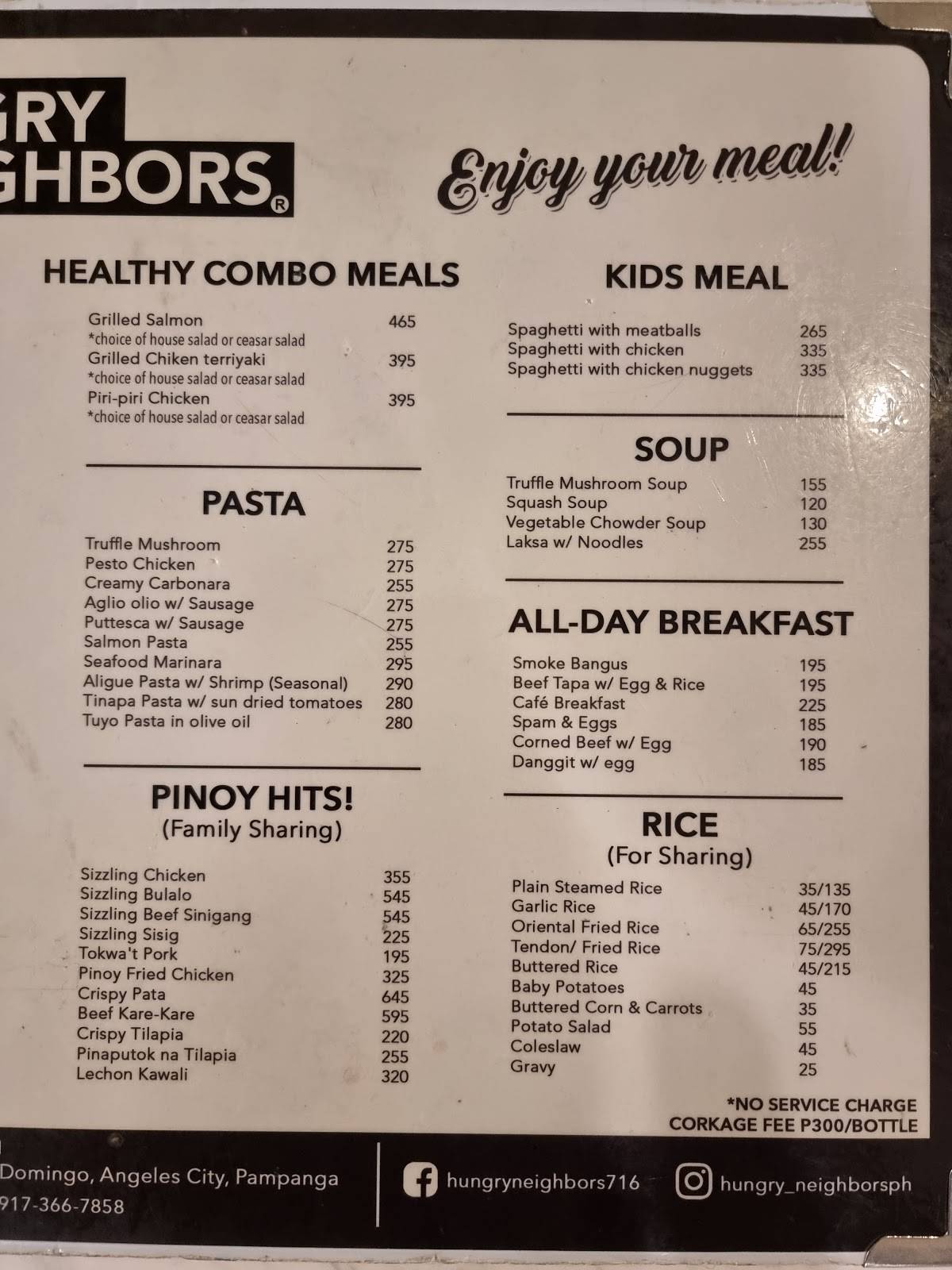 Menu at Hungry Neighbors fast food, Angeles, 4HHW+6JJ