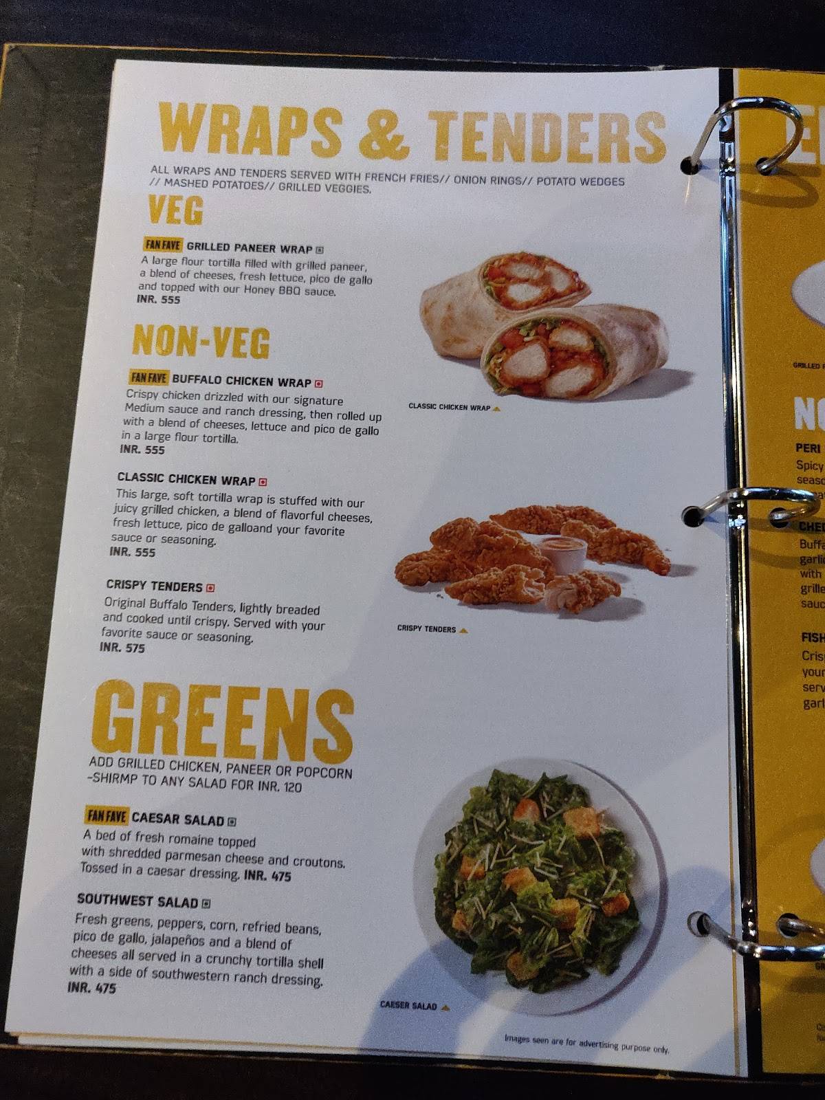 Menu at Buffalo Wild Wings (BWW Hyderabad Airport), Hyderabad