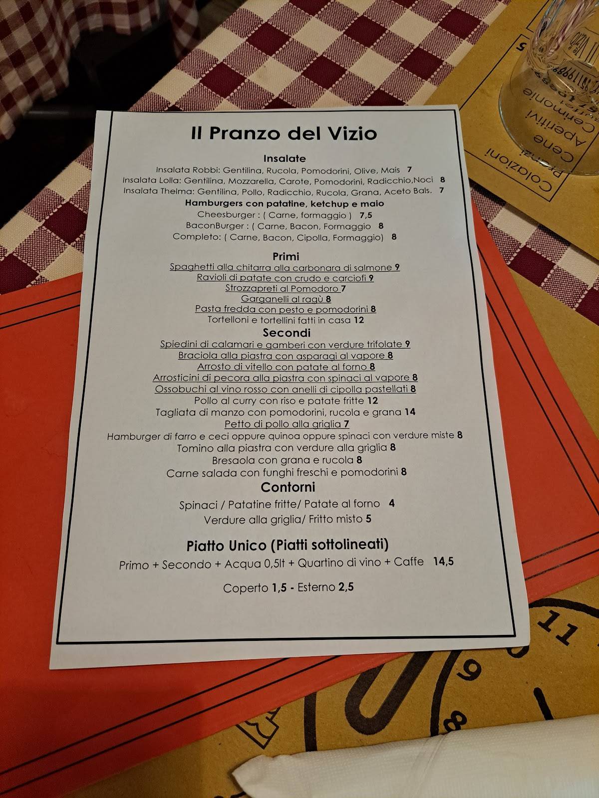 Menu da Il Vizio Pizzeria Ristobar, Crevalcore