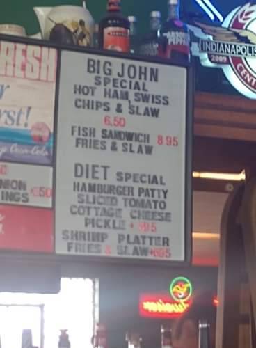 Menu at Working Man's Friend pub & bar, Indianapolis