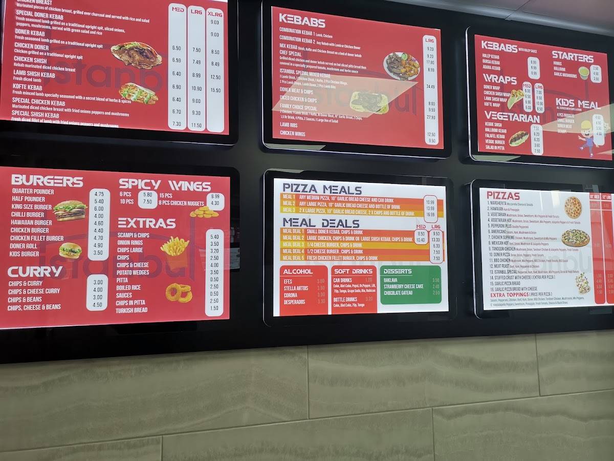 Menu at Istanbul Kebab House Take Away fast food, Barton Mills