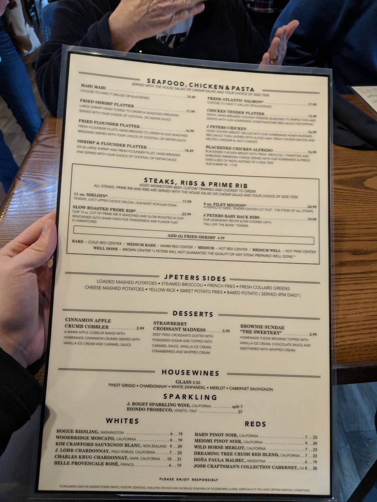 Menu at J.R. Cash's Grill & Bar, Mount Holly