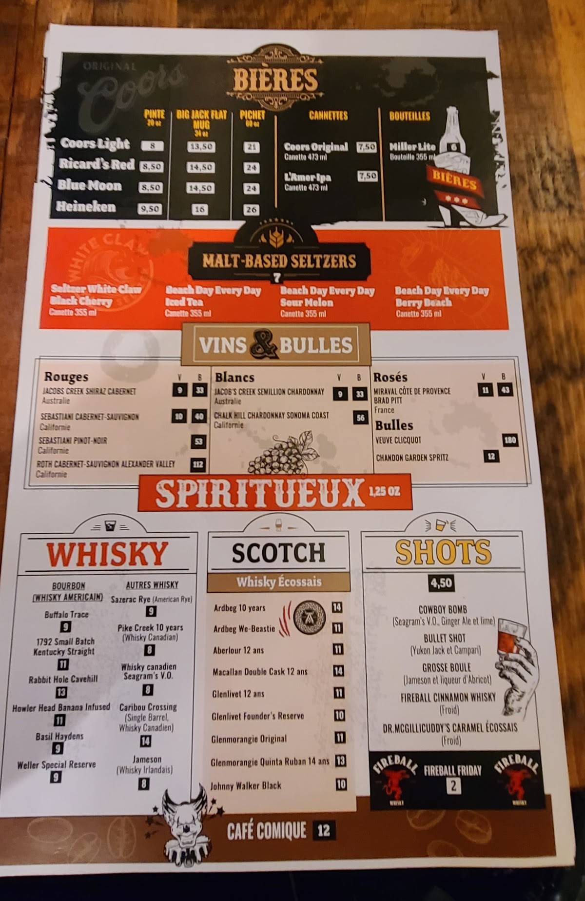 Carta de Jack Flat BBQ, Laval