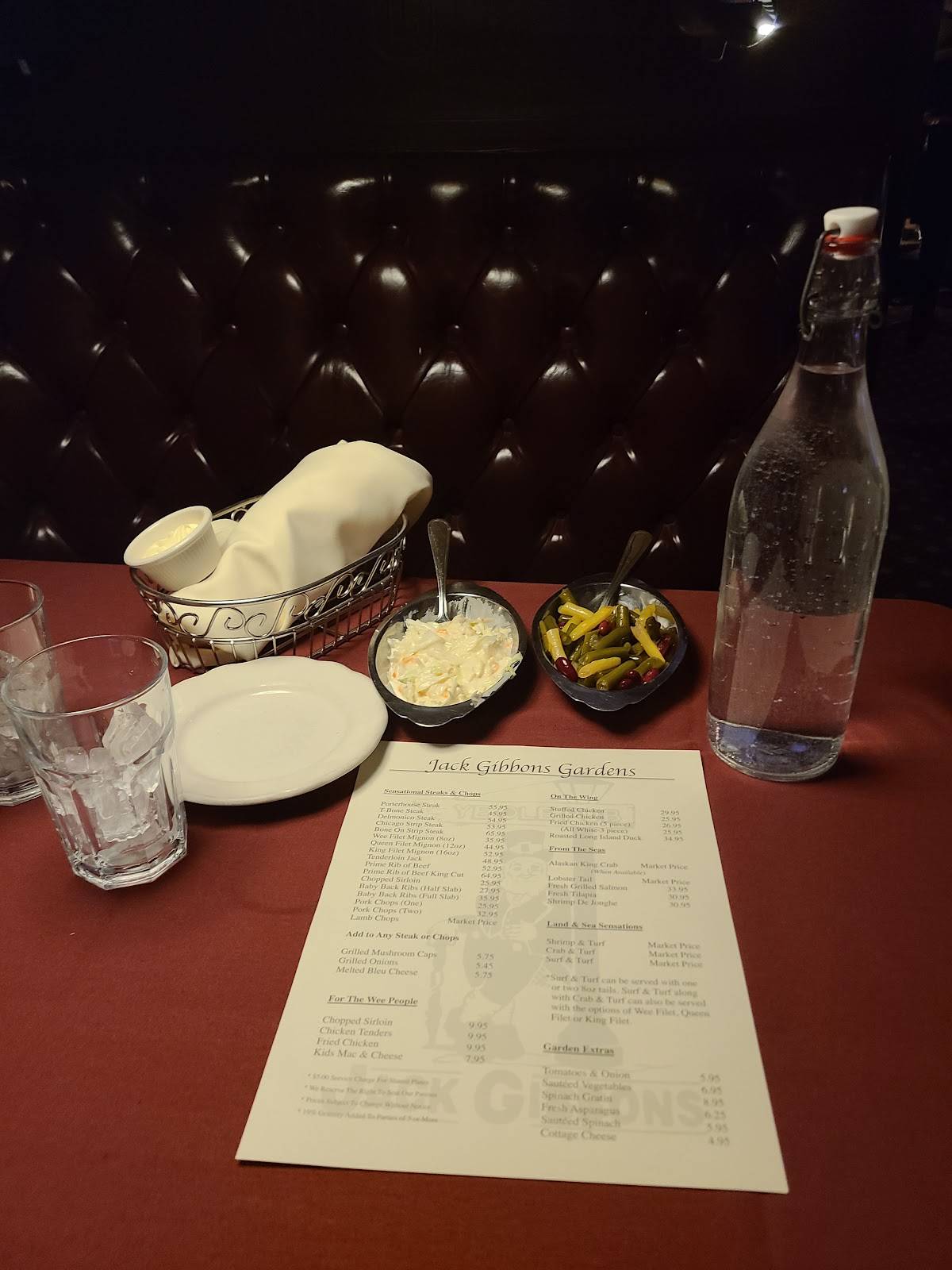 Menu at Jack Gibbons Gardens steakhouse, Oak Forest