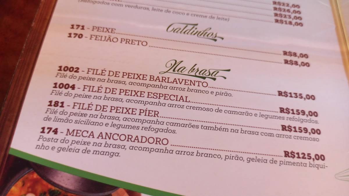 Menu em Pier restaurante, João Pessoa