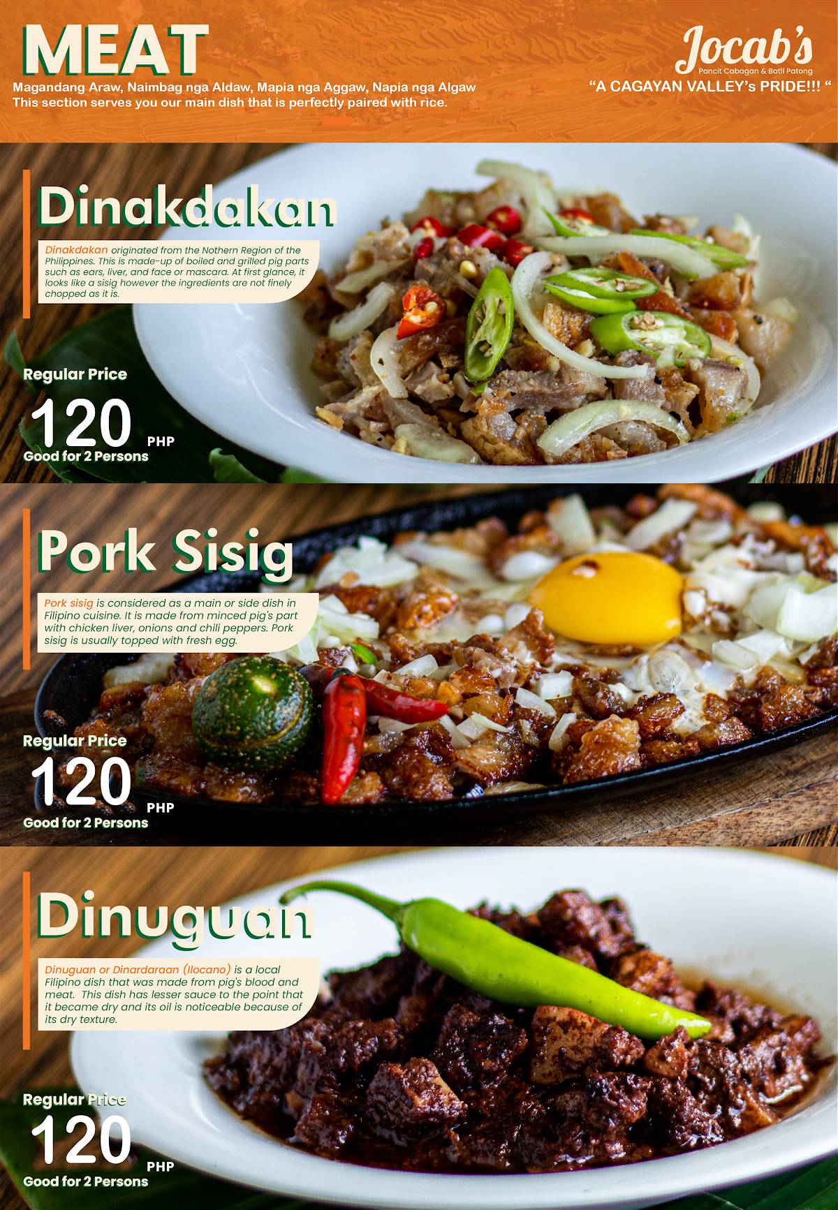 Menu at Jocab's Pancit Batil Patong at Pancit Cabagan Cagayan Valley's ...