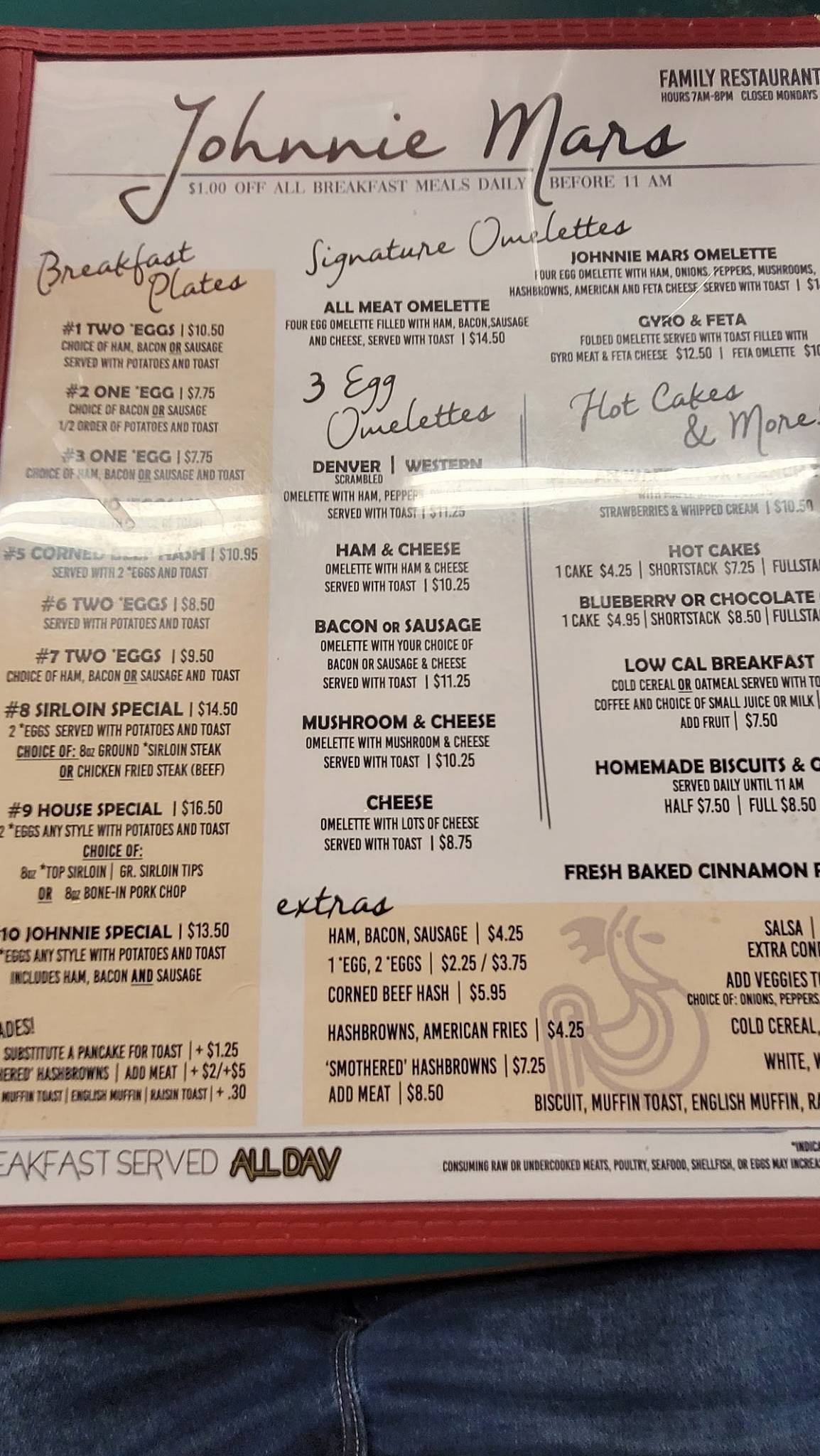 Menu at Johnnie Mars Family Restaurant, Sioux City