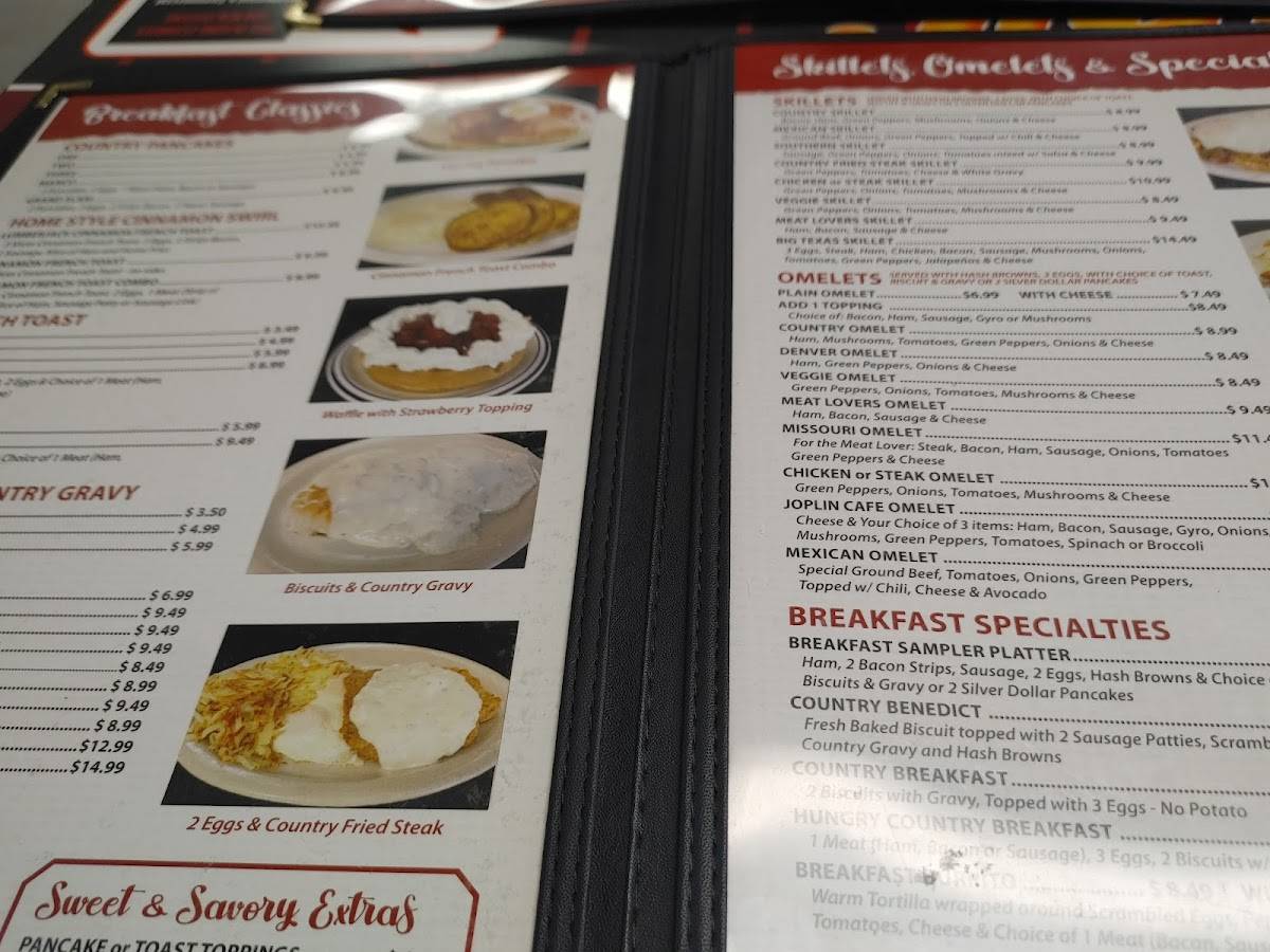 Menu at Joplin Café cafe, Joplin