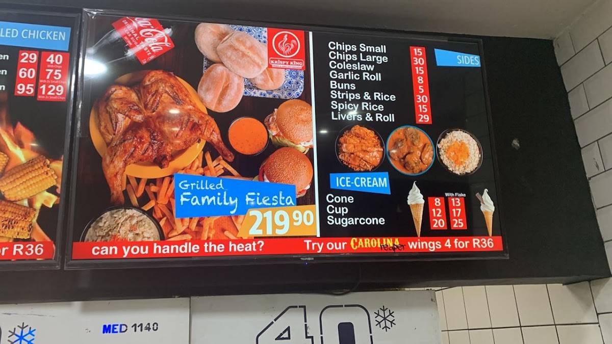 Menu at KRISPY KING long street (halal) restaurant, Cape Town