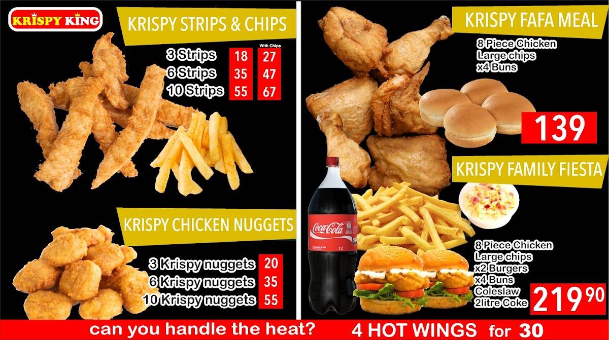 Menu at KRISPY KING long street (halal) restaurant, Cape Town