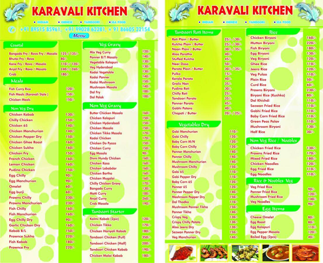Menu at Karavali kitchen, Bengaluru, Shop No:106