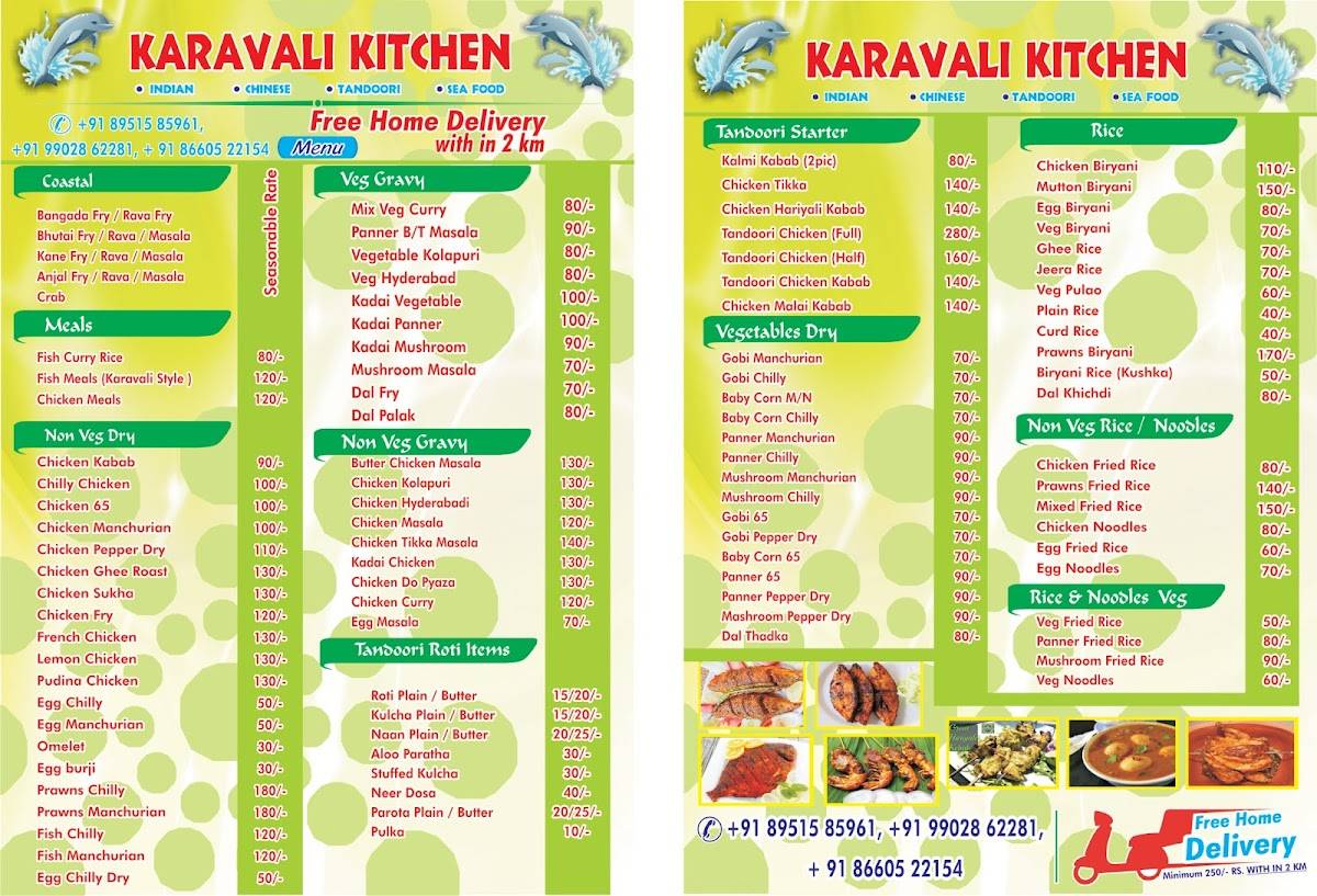 Menu at Karavali kitchen, Bengaluru, Shop No:106