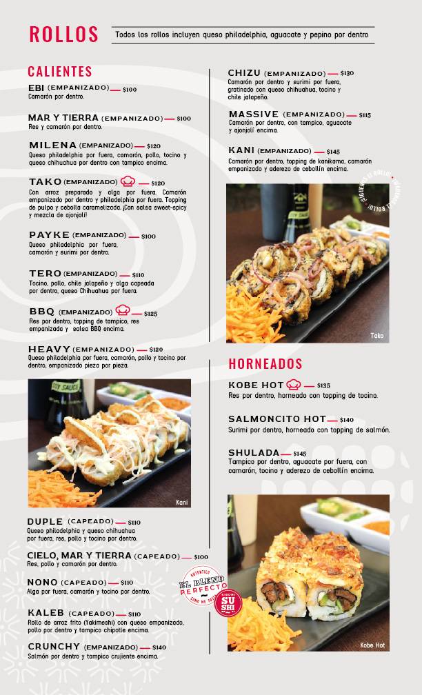 Carta del restaurante Kiromi Sushi Calvario, Durango, De La Cruz 302 Zona Centro. Barrio Del ...