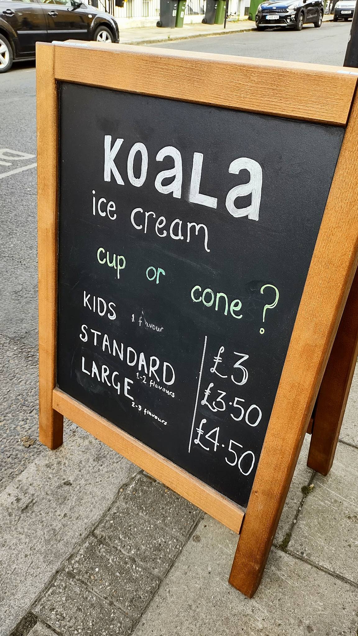 Menu at Koala Coffee & Ice Cream, London