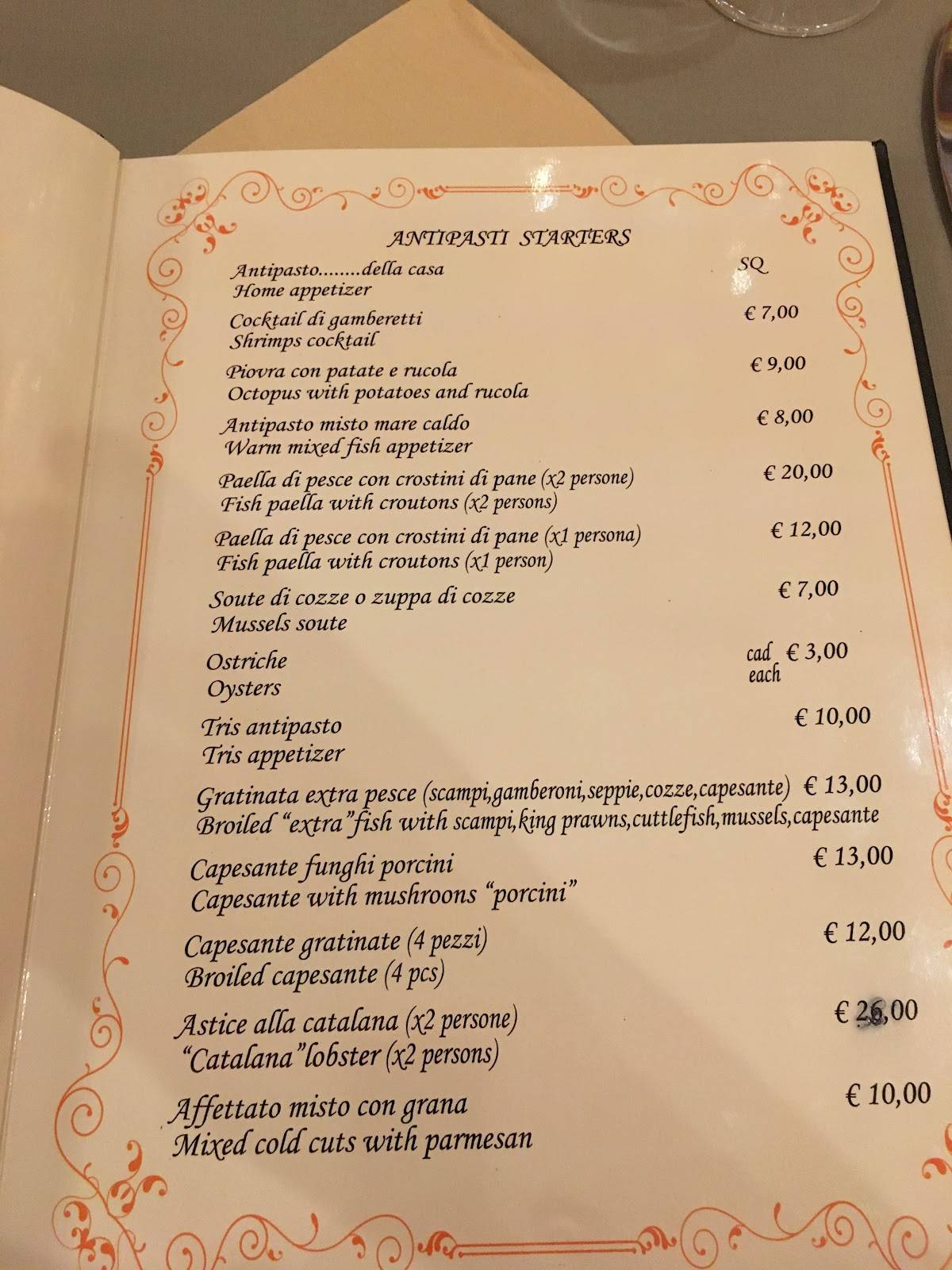 Speisekarte von La Locanda Dell'Amore pizza, Mailand